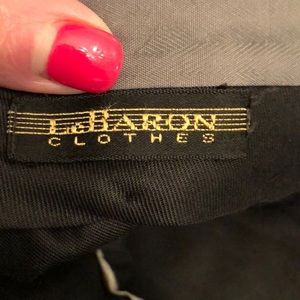 Le Baron | Pants | Mens Dark Gray Dress Slacks | Poshmark